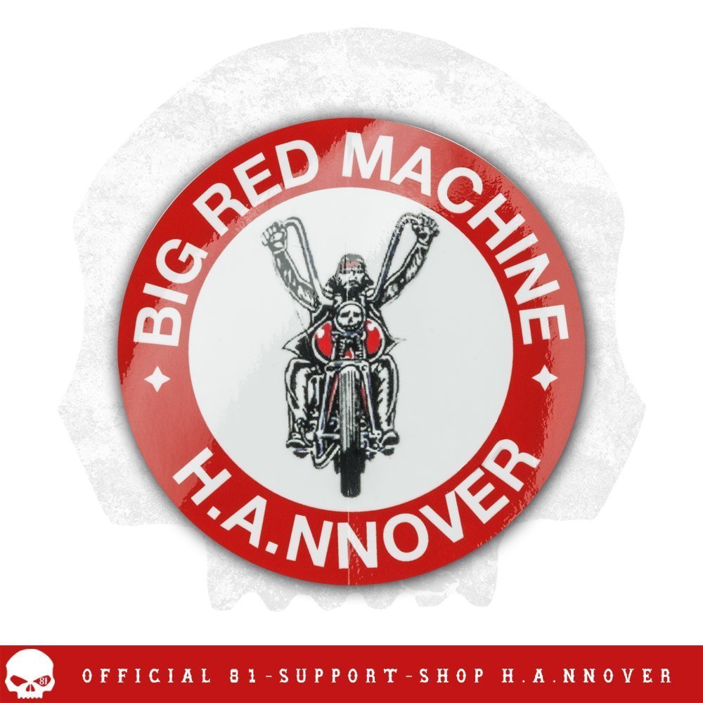 Aufkleber "Big Red Machine" rund - Offizieller 81 Support H.A.nnover Shop